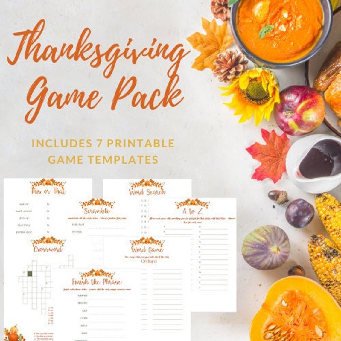 Thanksgiving Game Pack Thanksgiving Printable Games - Etsy