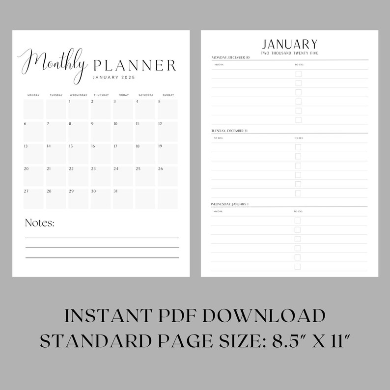 2025 Weekly Planner Printable – Minimalist Weekly Calendar, Goal ...