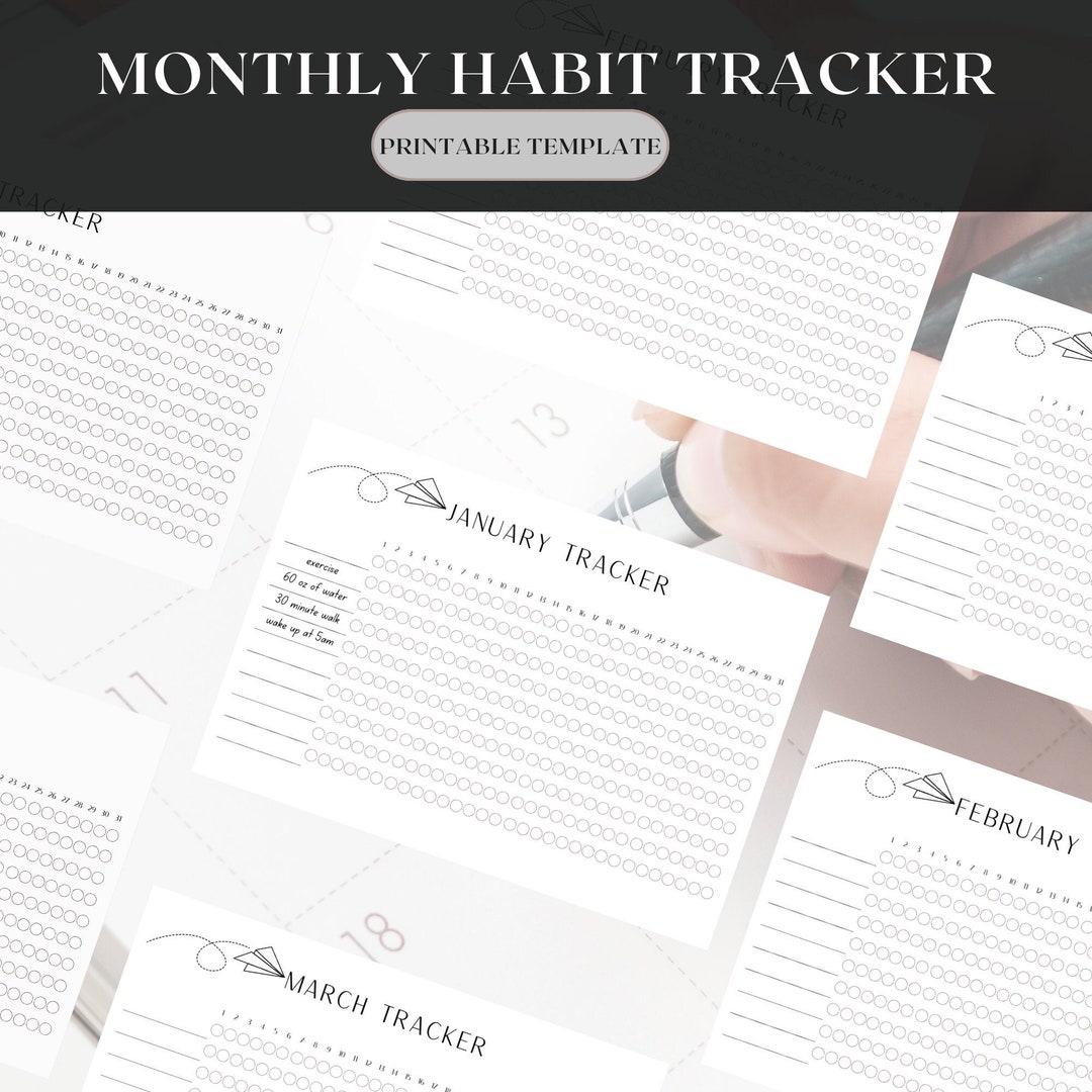 Monthly Habit Tracker Printable: Goal Setting (PDF Template) - Etsy
