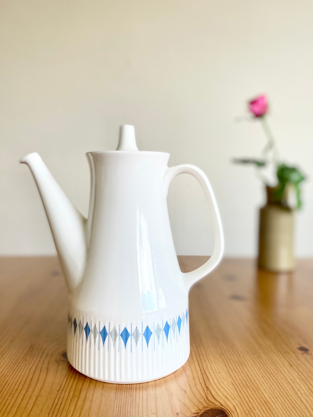 Figgjo Flint Norway Harlequin Diamond Coffee Pot Scandi - Etsy