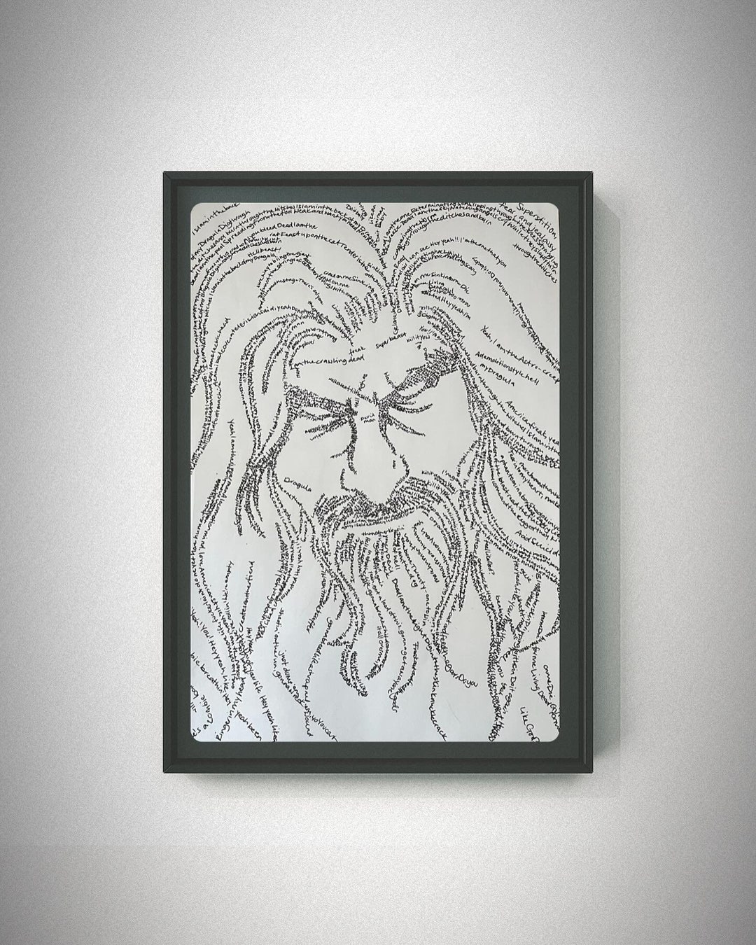 Rob Zombie Portrait, Handwritten Lyrics, Music-inspired Artwork, Unique ...