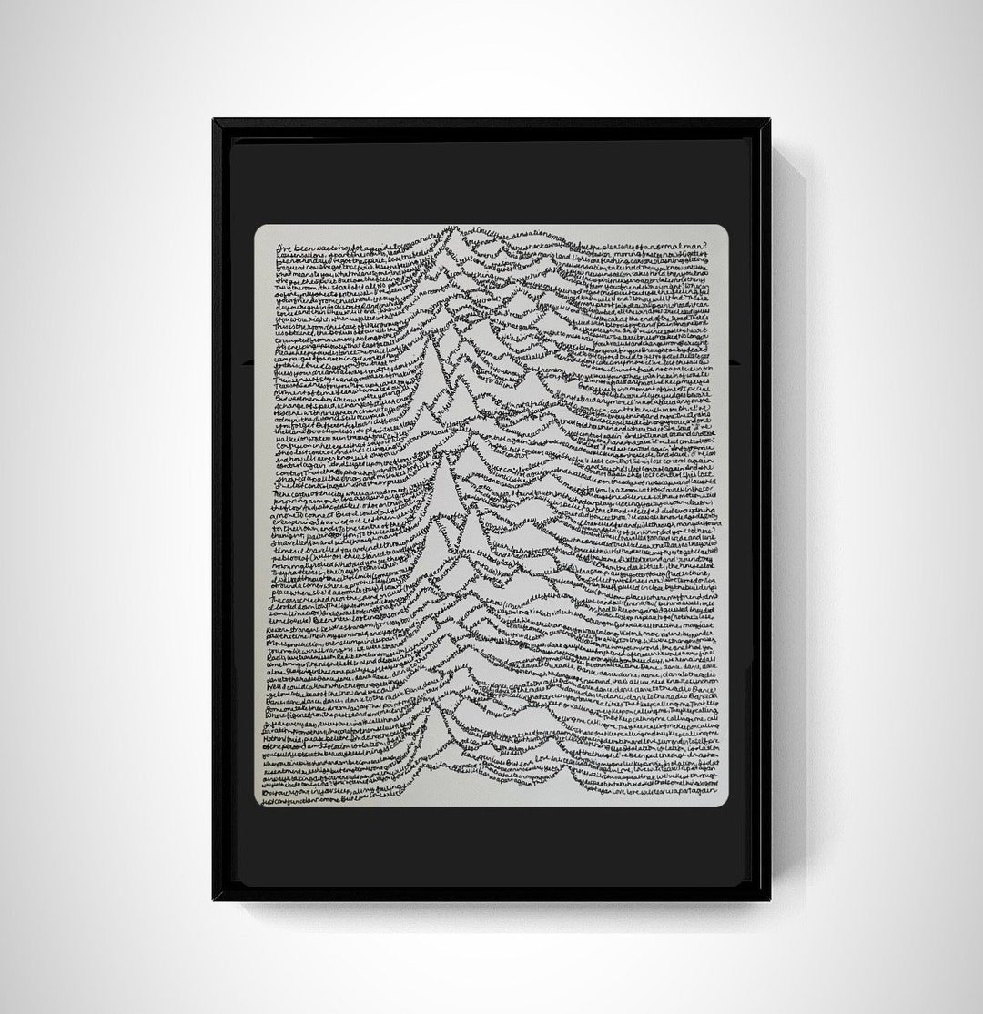 Joy Division Handwritten A3 Art Print, Unknown Pleasures, Album Artwork ...