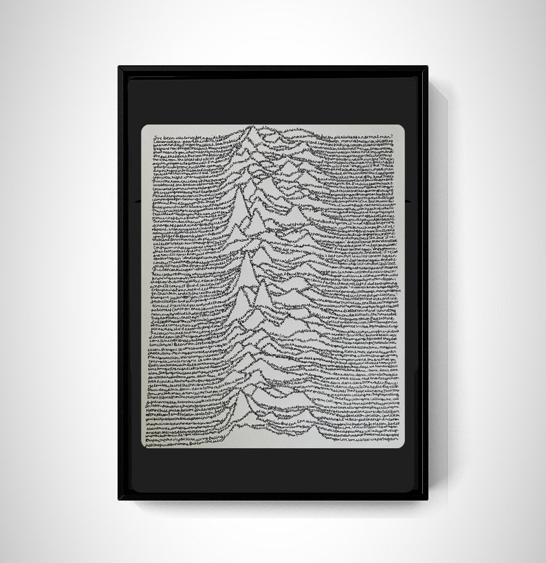 Joy Division Handwritten A3 Art Print, Unknown Pleasures, Album Artwork ...