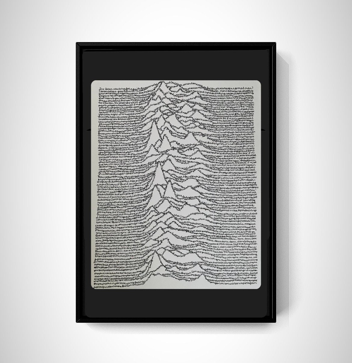 Joy Division Handwritten A3 Art Print, Unknown Pleasures, Album Artwork ...