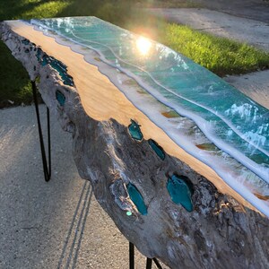 Custom Live Edge Resin Beach Table: Made to Order - Etsy