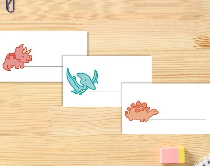 Printable Dinosaur Printable Name Tags: Classroom Cubby Labels (PDF ...