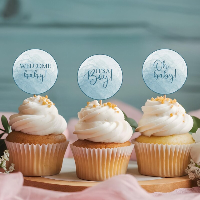 Oh Boy Cupcake Toppers - Etsy