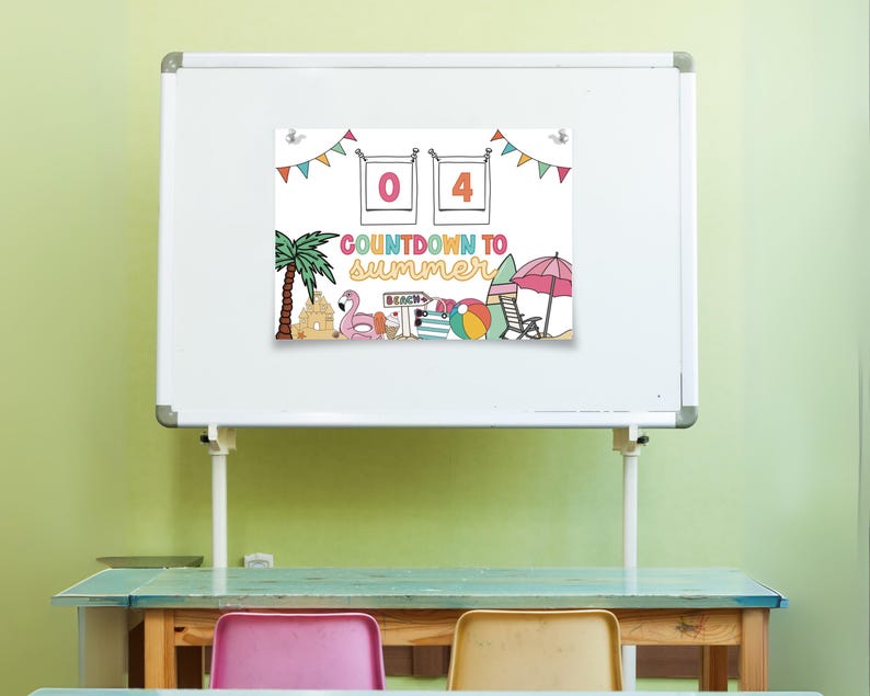 Printable Summer Countdown Poster: Kids' Calendar Activity (digital ...