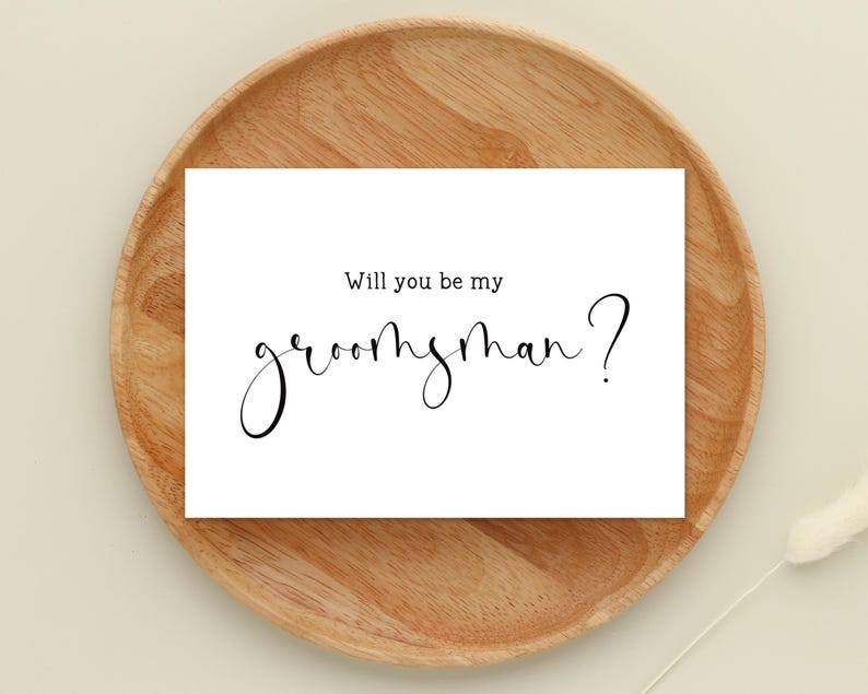 Printable Groomsman Proposal Card: Elegant Script (PDF) - Etsy
