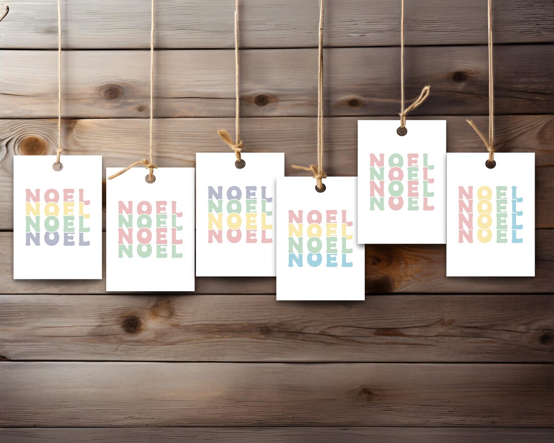 Printable Christmas Gift Tags Pastel - Set of 6 Gift Tags - Pastel ...