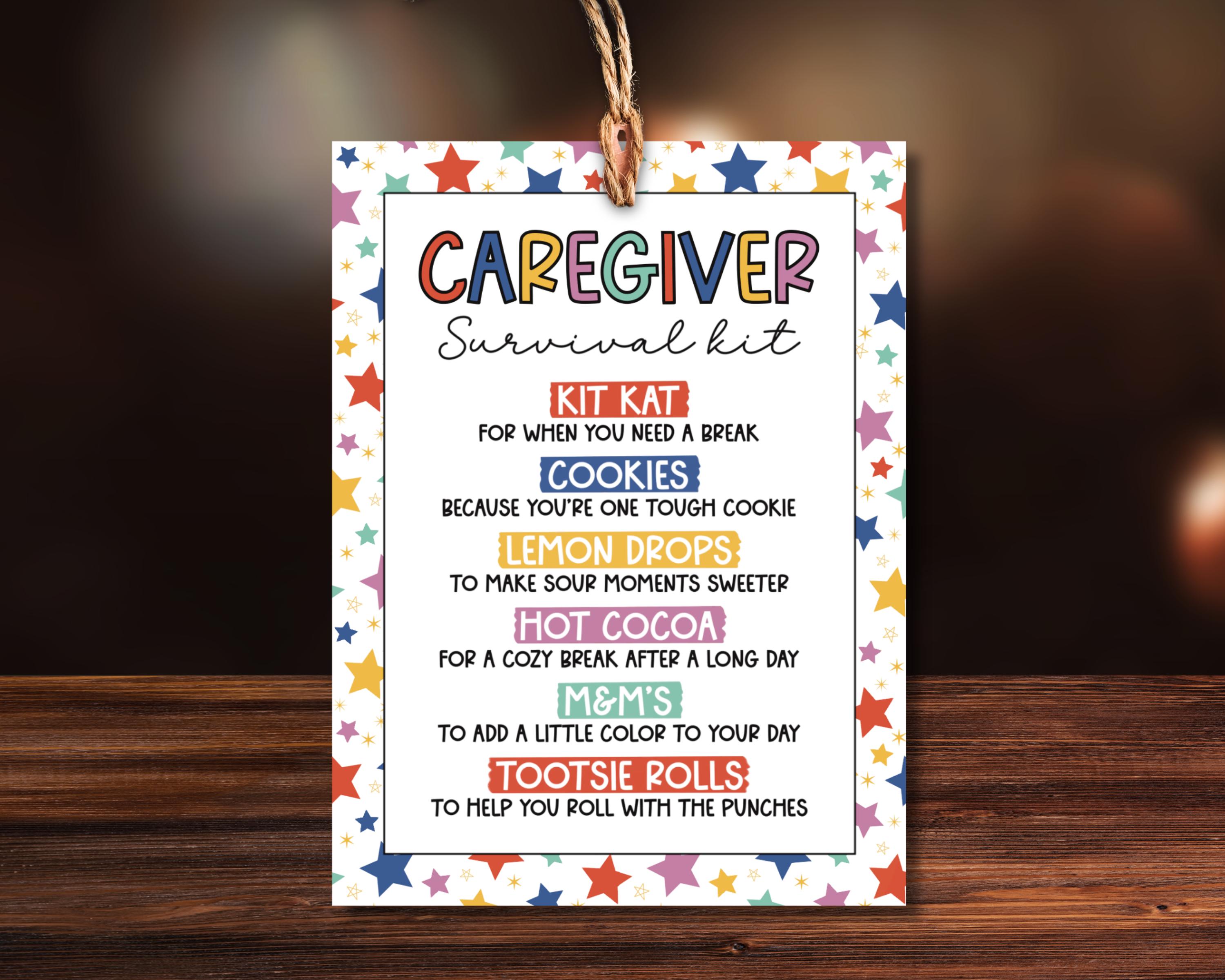 Printable Caregiver Survival Kit Gift Tags - Printable Appreciation ...