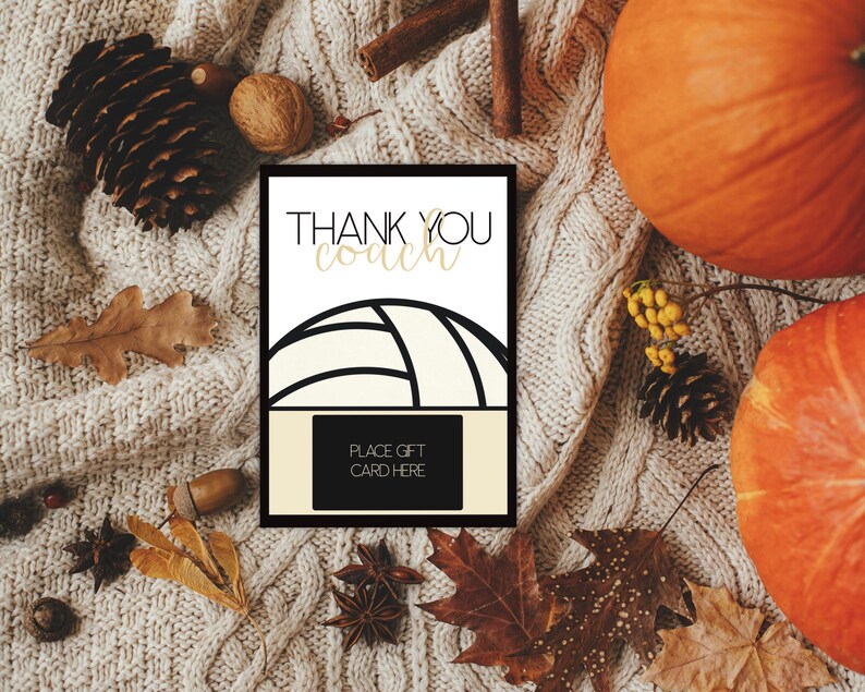 Volleyball Gift Card Holder Printable Thanks Coach Gift Card Holder for ...
