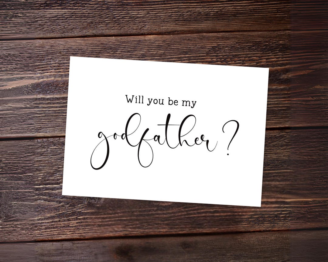 Printable Will You Be My Godfather Card - Godparent Proposal Card ...
