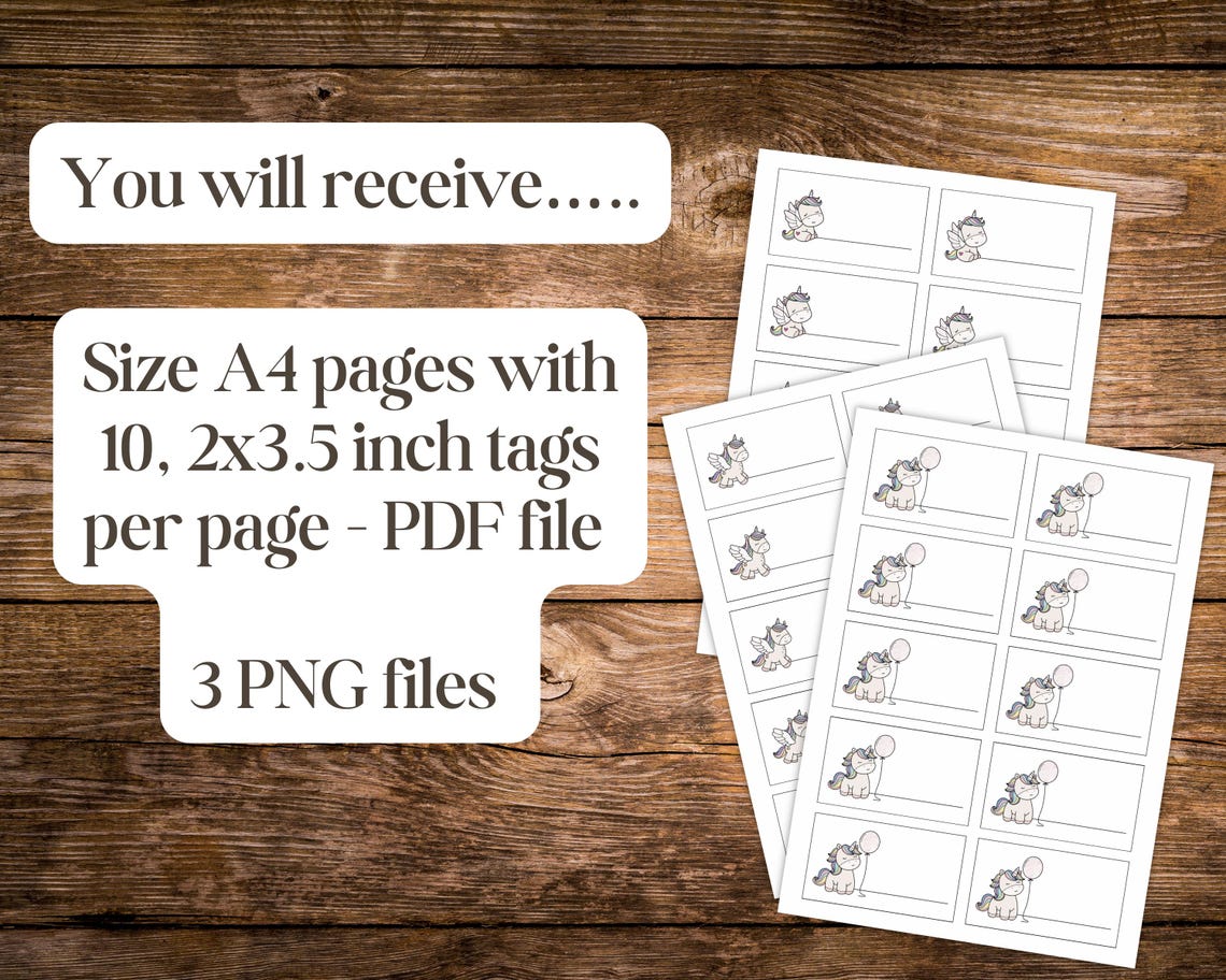 Printable Unicorn Printable Name Tags: Classroom Cubby Labels (PDF ...