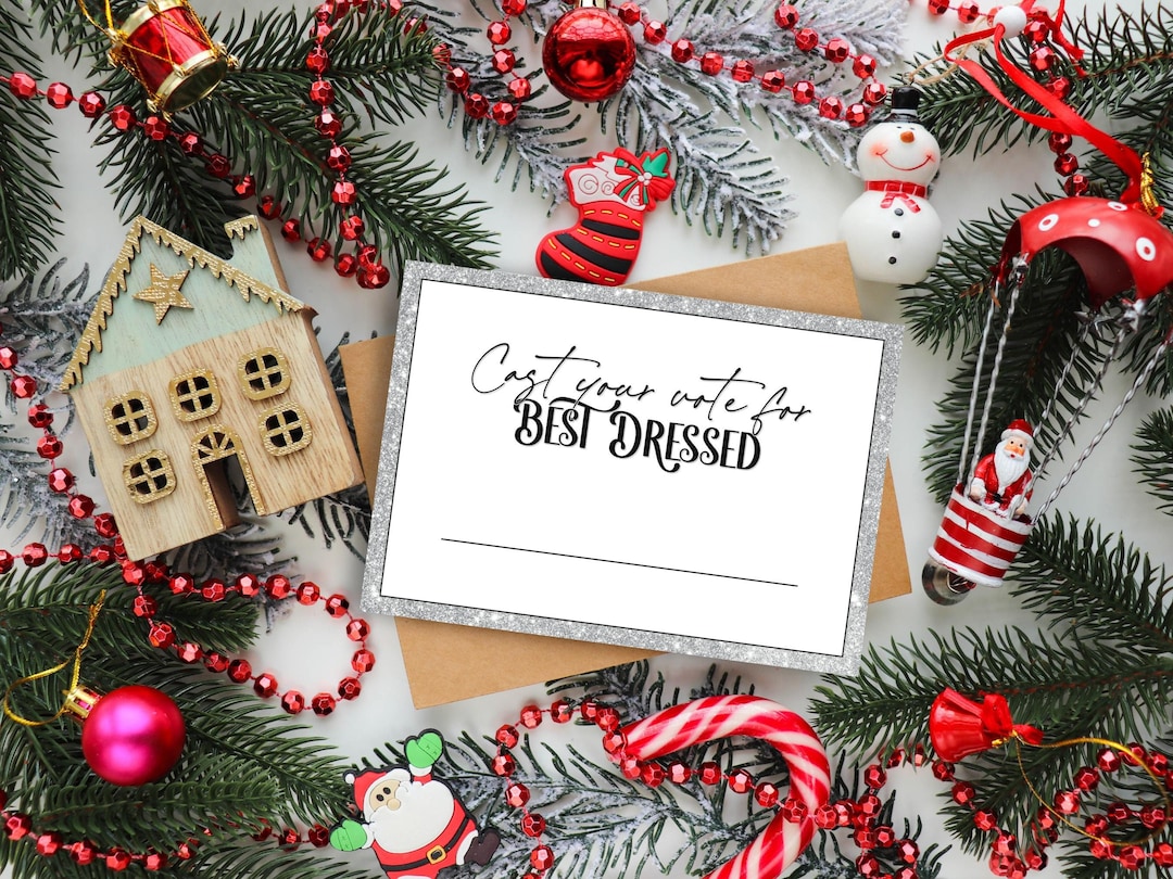 Best Dressed Voting Cards Set of 2 - Printable Ballot Cards for Best ...