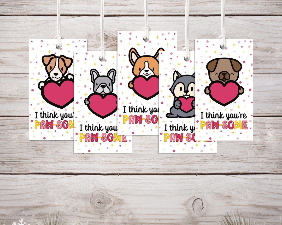 Printable Dog Pun Gift Tag Bundle: Pawsome Birthday & Appreciation ...