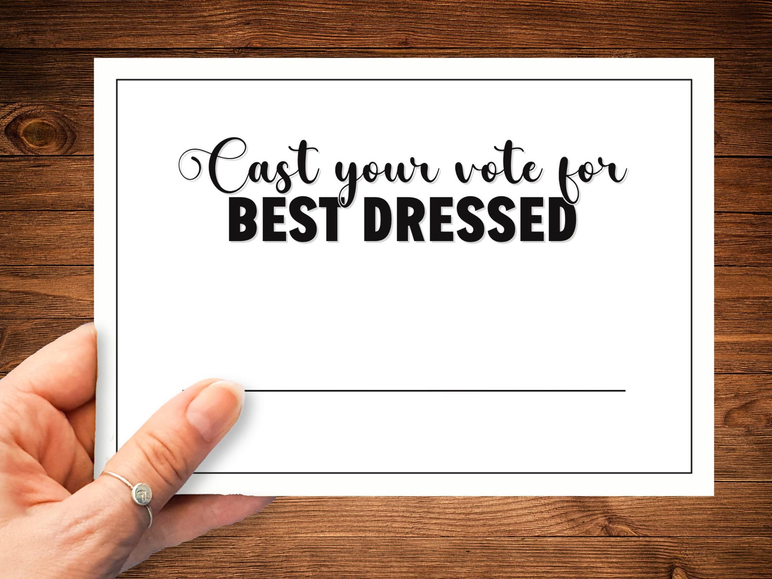 Printable Best Dressed Voting Cards - Minimalist Printable Ballot Cards ...