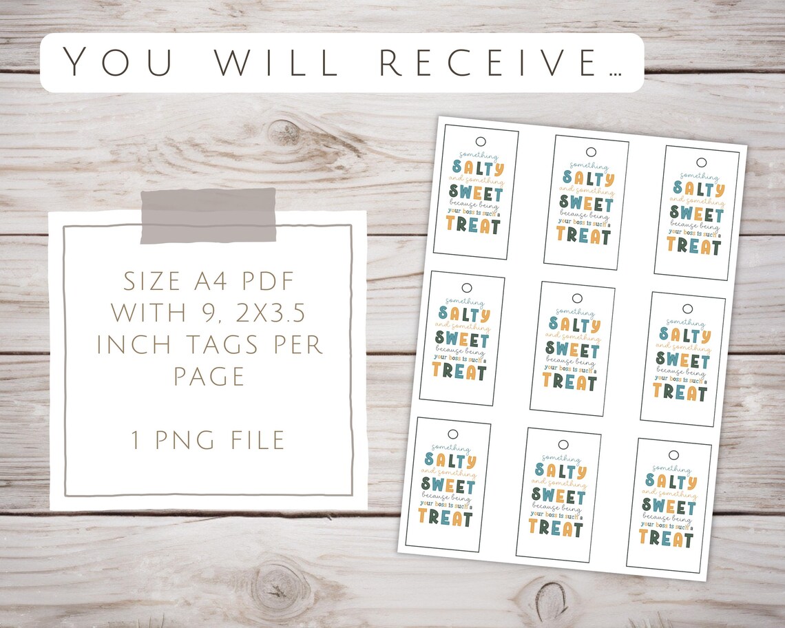 Printable Employee Appreciation Gift Tags: Salty & Sweet Treat ...