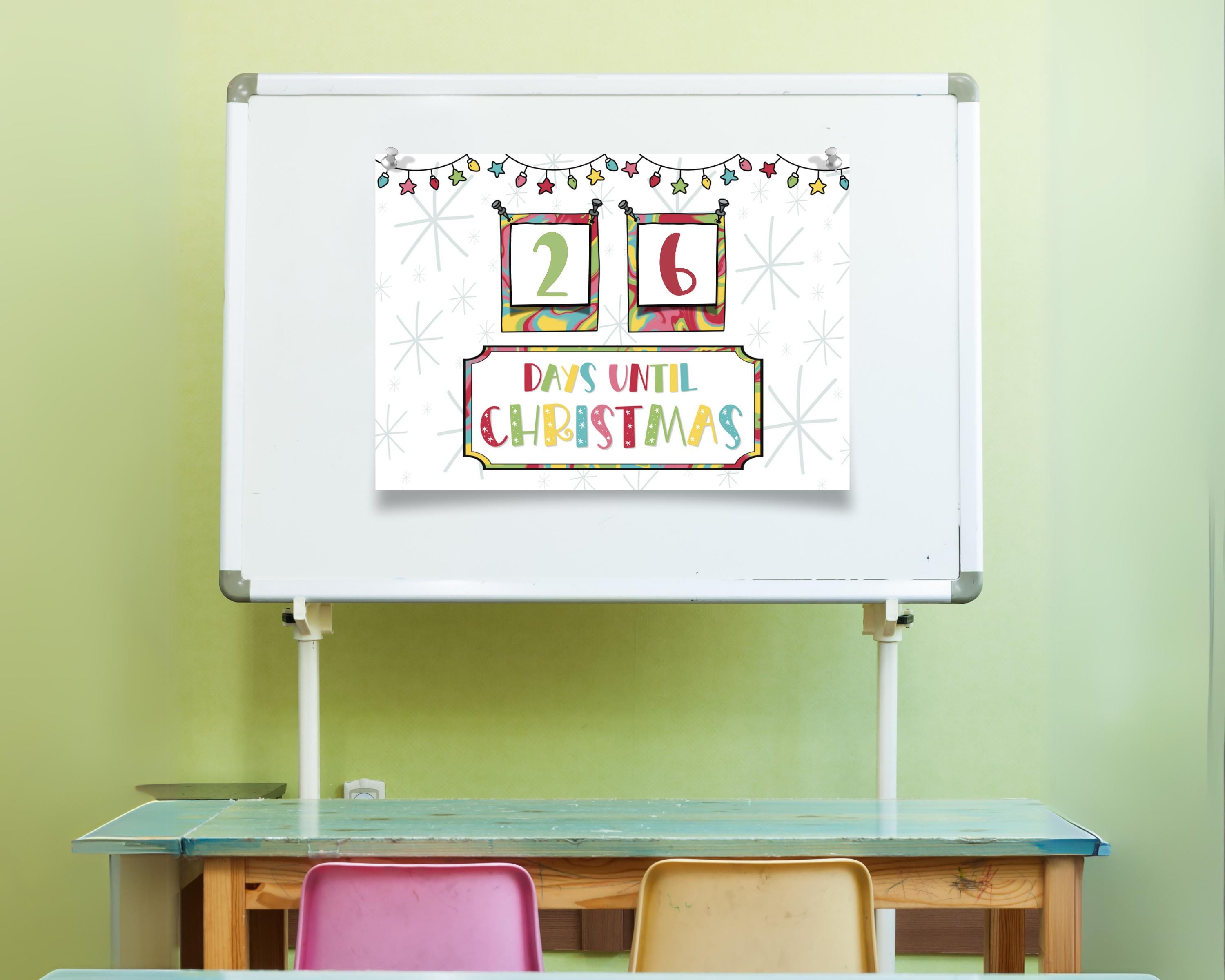 Printable Christmas Countdown Poster: Holiday Classroom Decor (PDF) - Etsy