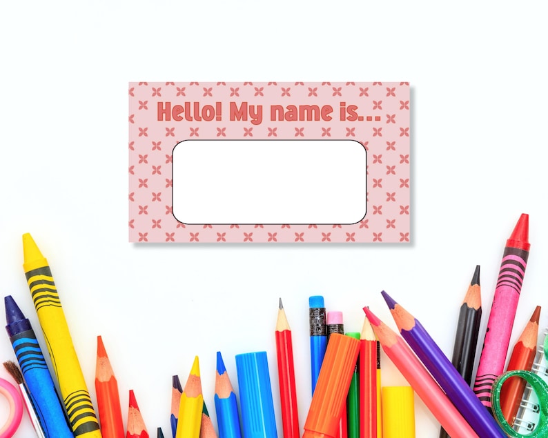 Blank Name Tag Printable - Red Hello My Name is Name Label Blank ...