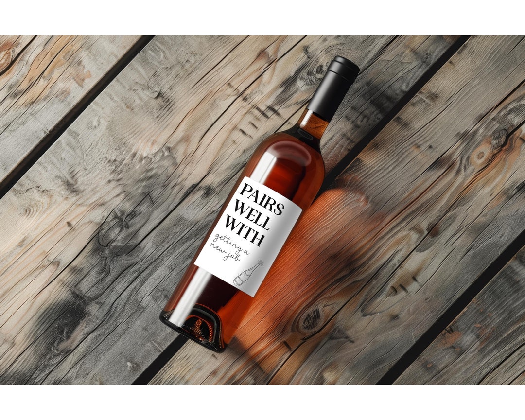 Printable New Job Wine Label: Printable Congratulations Gift (PDF) - Etsy