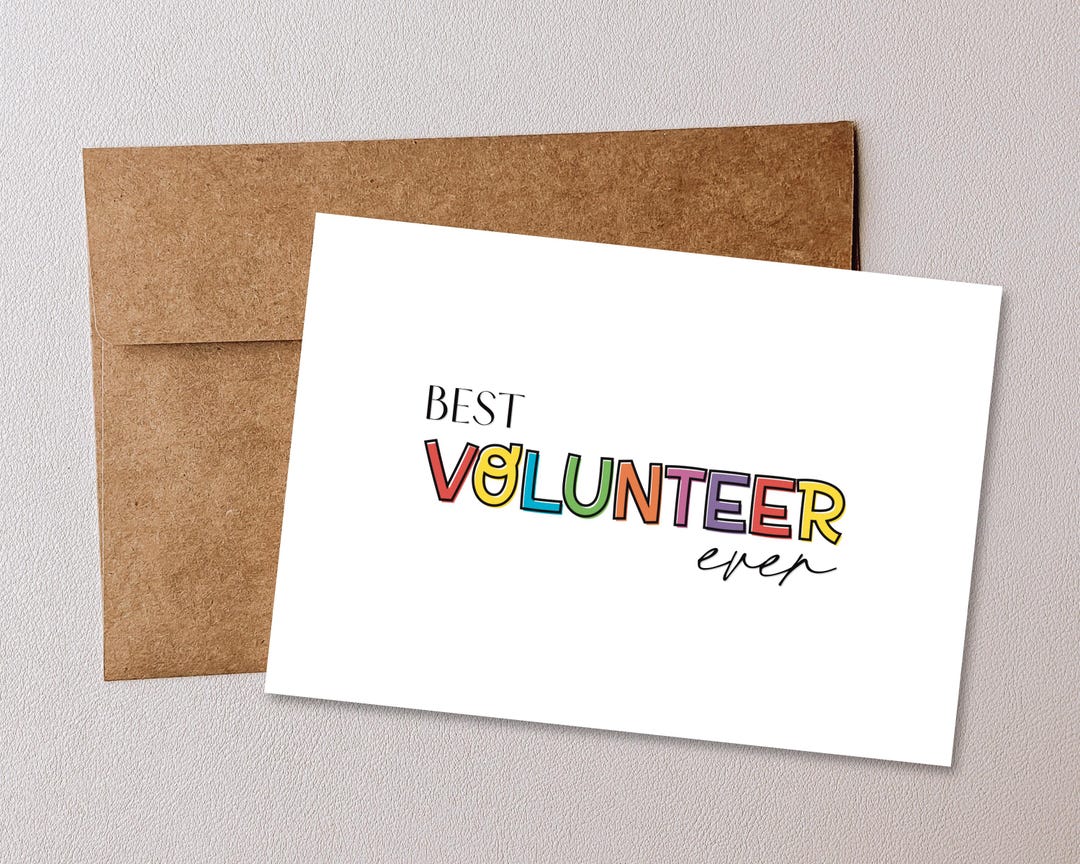 Printable Best Volunteer Ever Card - Printable Volunteer Appreciation ...