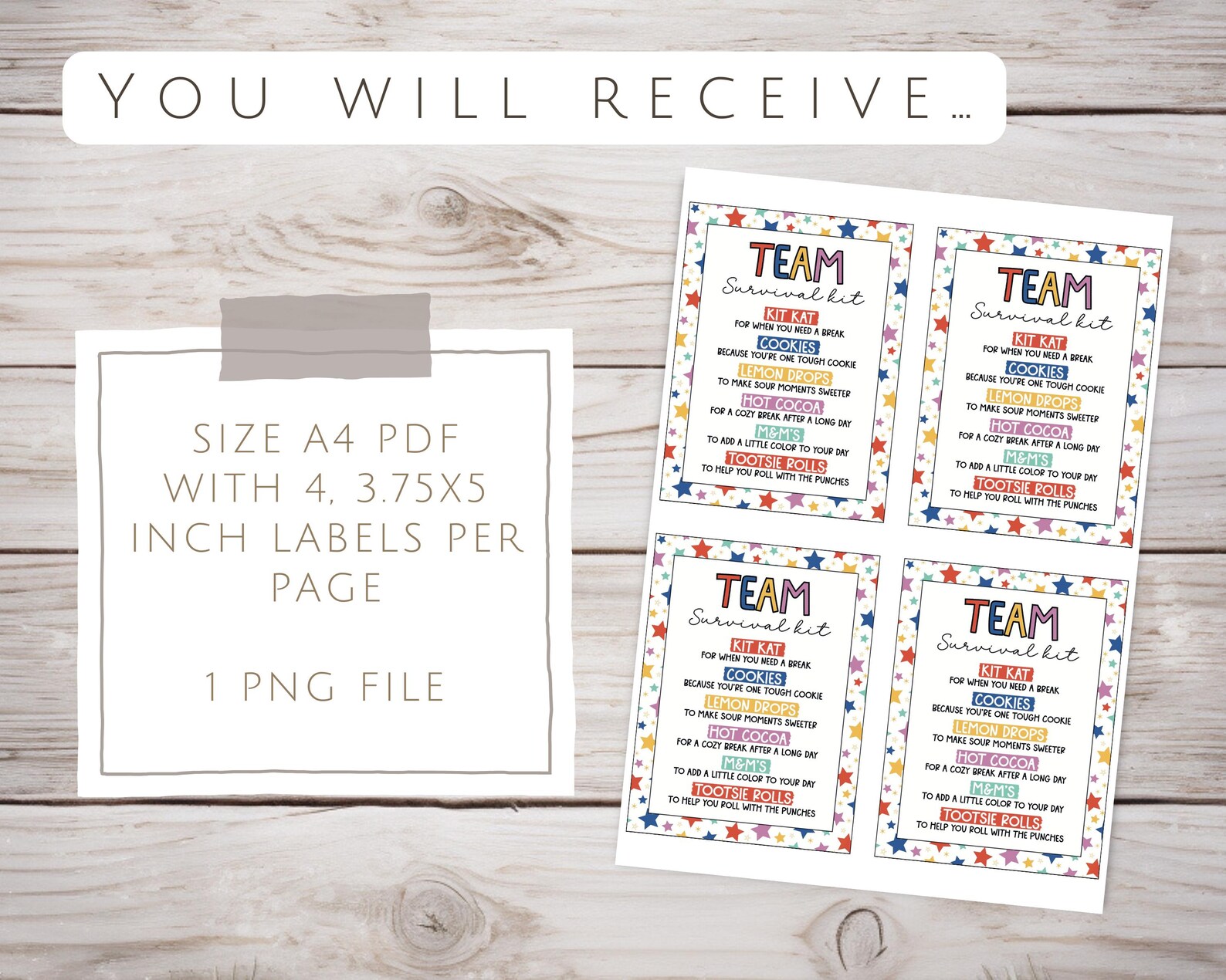 Printable Team Survival Kit Gift Tags - Printable Appreciation (instant ...
