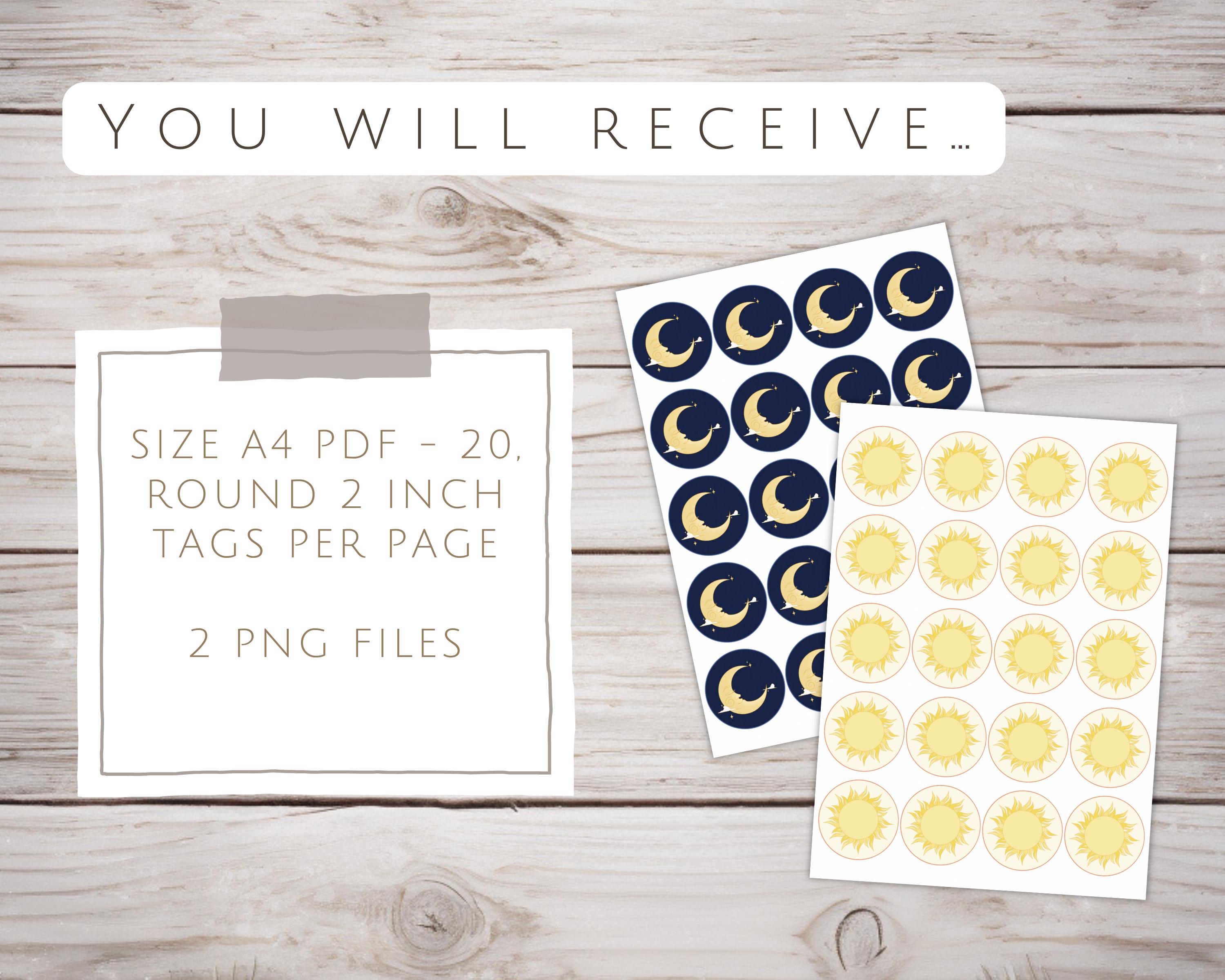 Printable Sun and Moon Cupcake Toppers: Celestial Birthday Decor ...