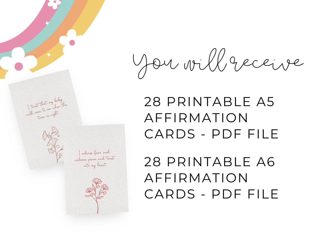 Printable Fertility Affirmation Cards: IVF Journey Support (printable ...