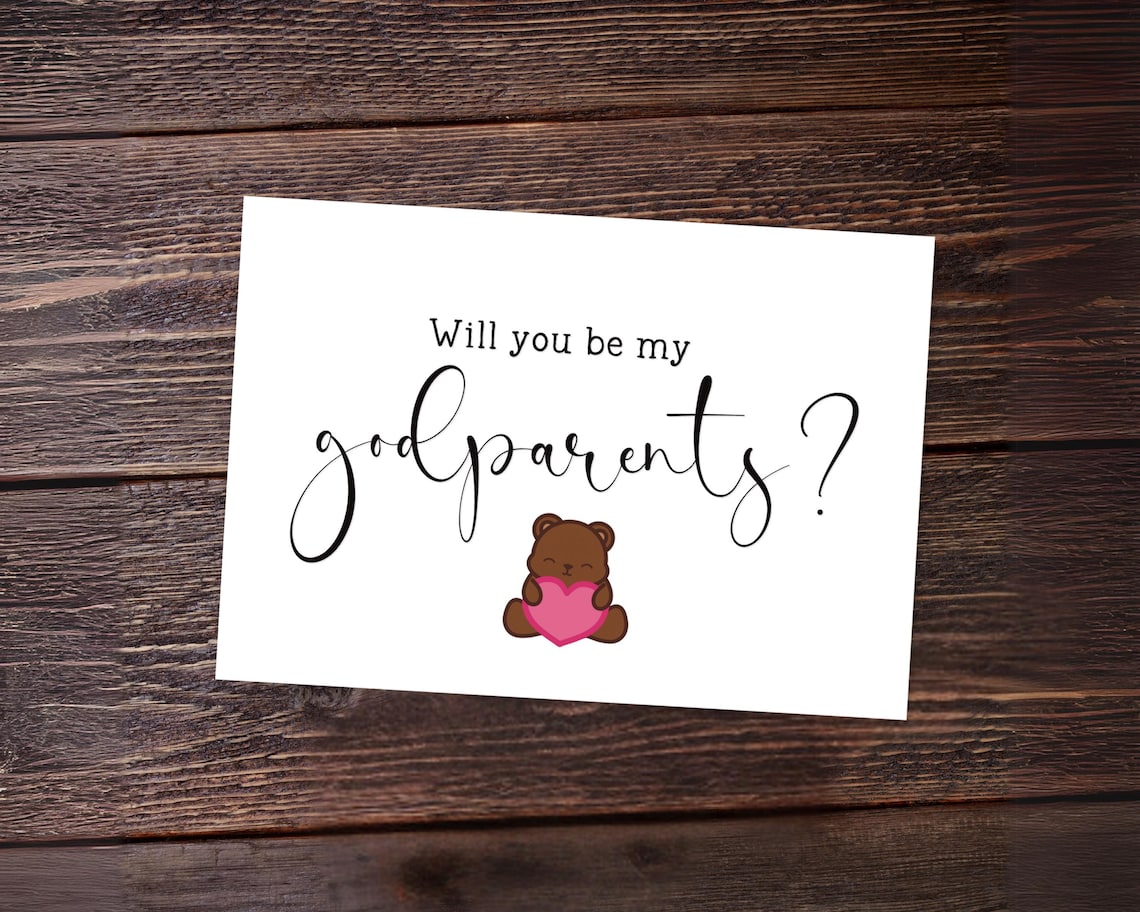 Printable Teddy Bear Godparent Proposal Card (PDF) - Etsy