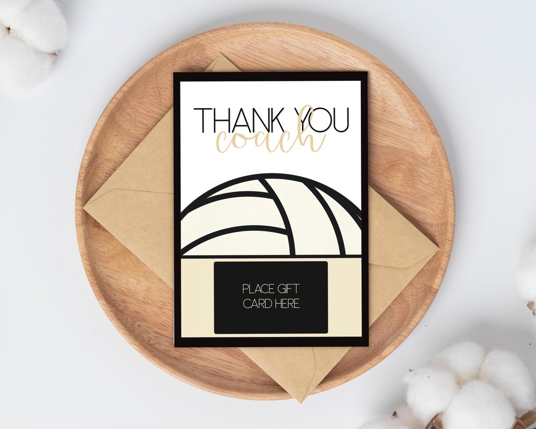 Volleyball Gift Card Holder Printable - Thanks Coach Gift Card Holder ...