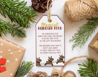 Reindeer Food Printable Tag - Etsy