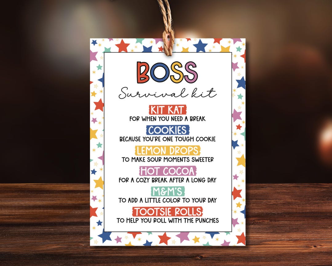 Printable Boss Survival Kit Gift Tags - Printable Boss Appreciation ...