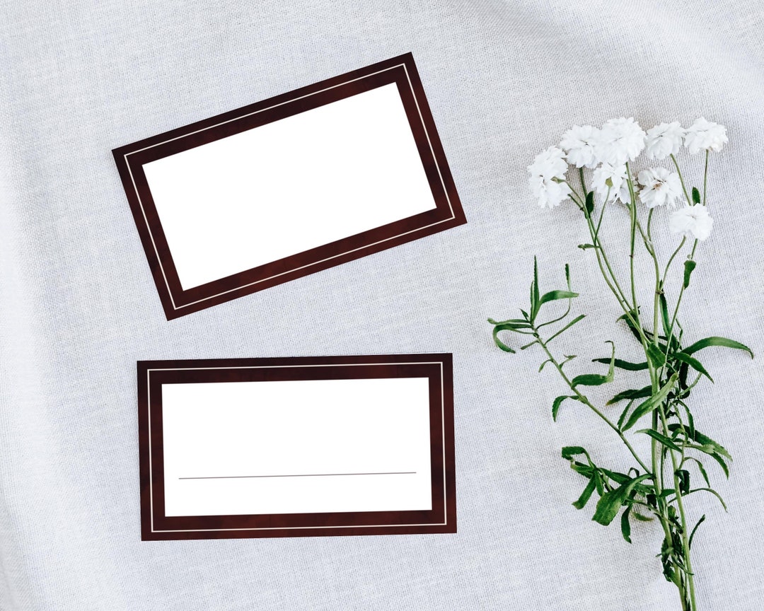 Blank Name Tag Printable - Set of 2 Burgundy Watercolor Blank Place ...