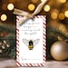 Bee Merry Christmas Gift Tag - Printable Christmas Bee Treat Tag ...