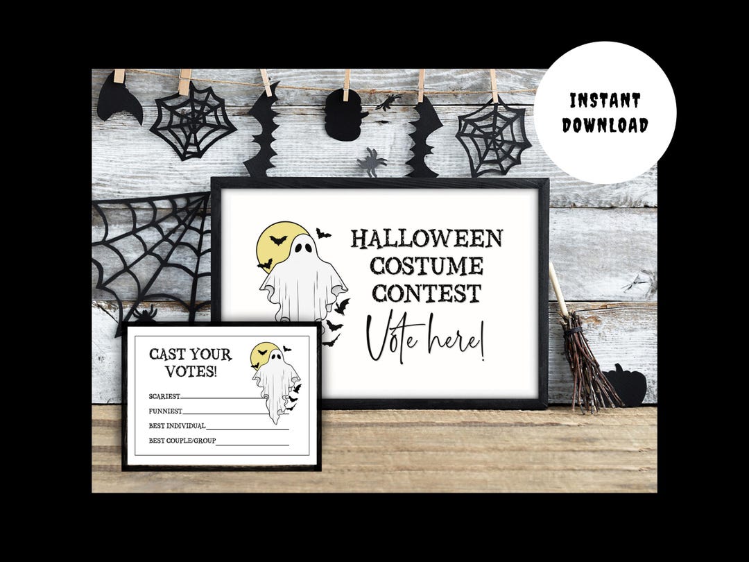 Printable Halloween Costume Contest Voting Card and Table Sign (PDF) - Etsy