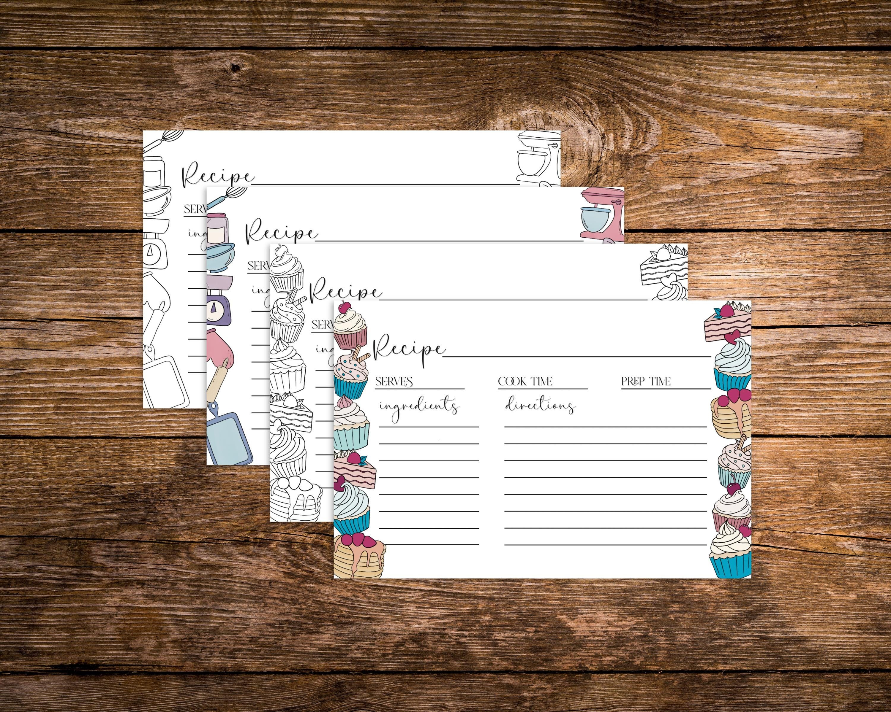 Blank Recipe Card Printable Set - 6x4 Recipe Card Download & Template ...