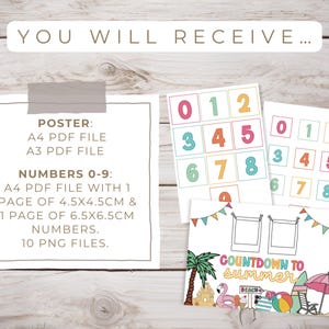 Printable Summer Countdown Poster: Kids' Calendar Activity (digital ...