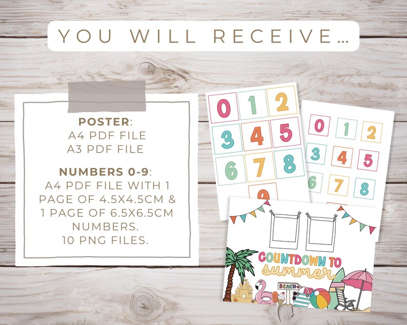 Printable Summer Countdown Poster: Kids' Calendar Activity (digital ...