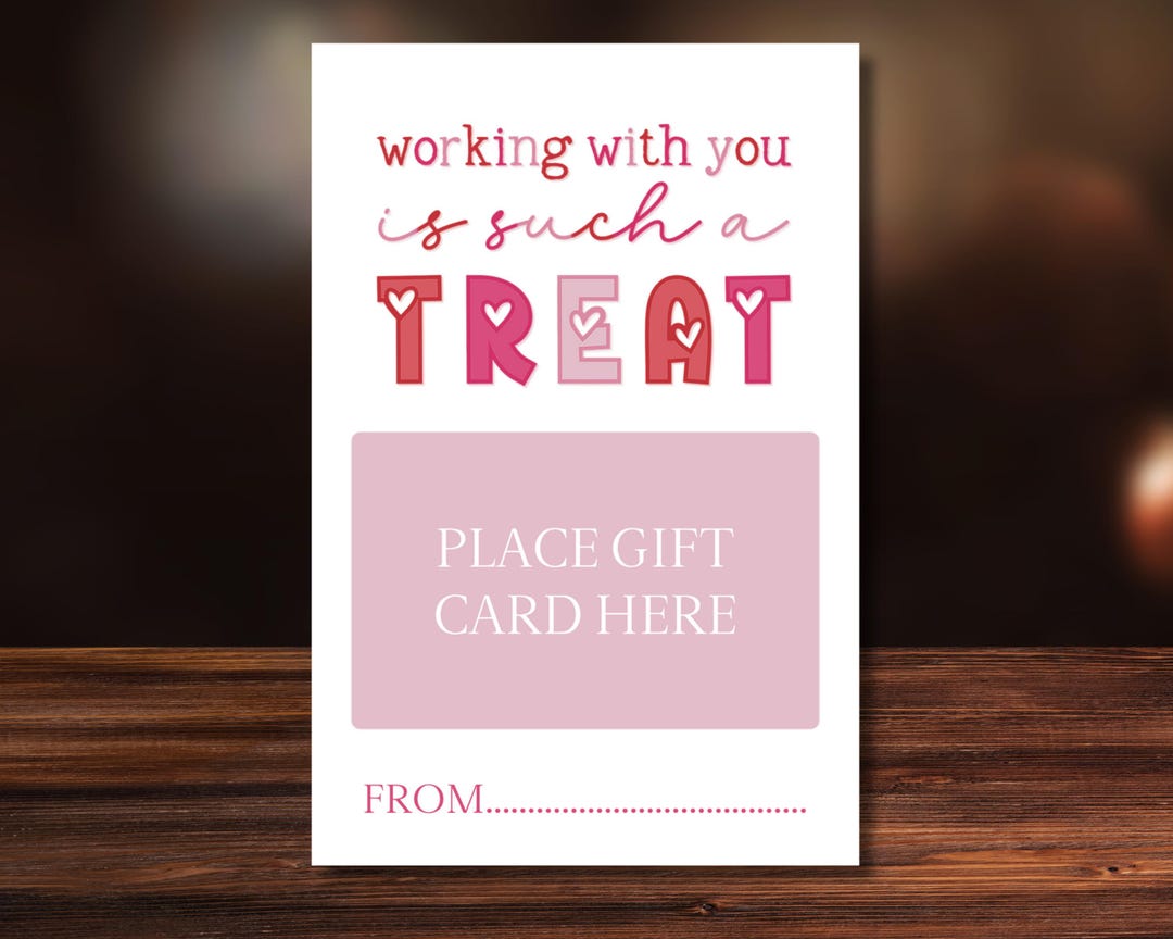 Printable Employee Appreciation Gift Card Holder: Treat Design (PDF) - Etsy