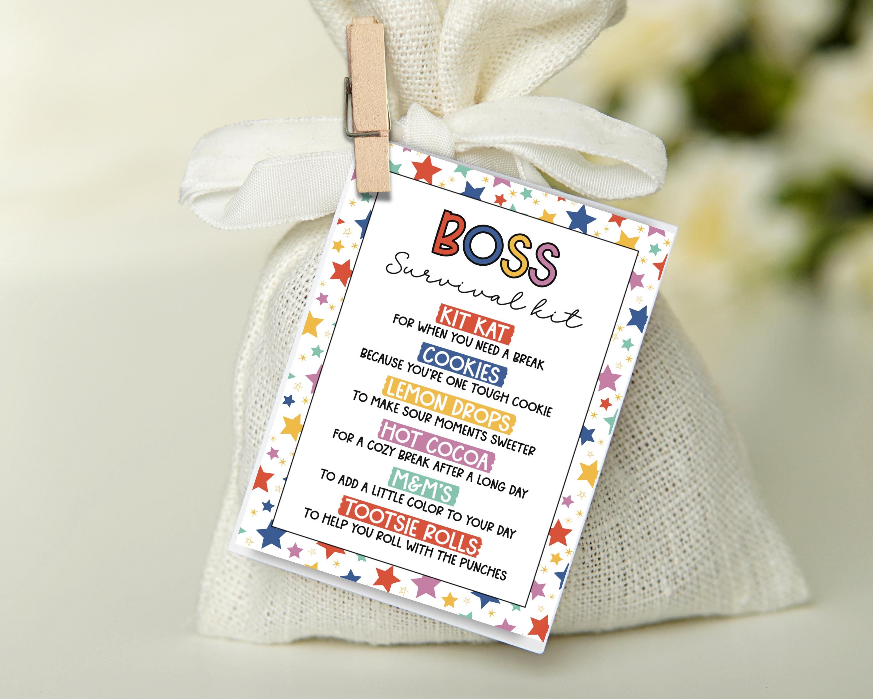 Printable Boss Survival Kit Gift Tags - Printable Boss Appreciation ...