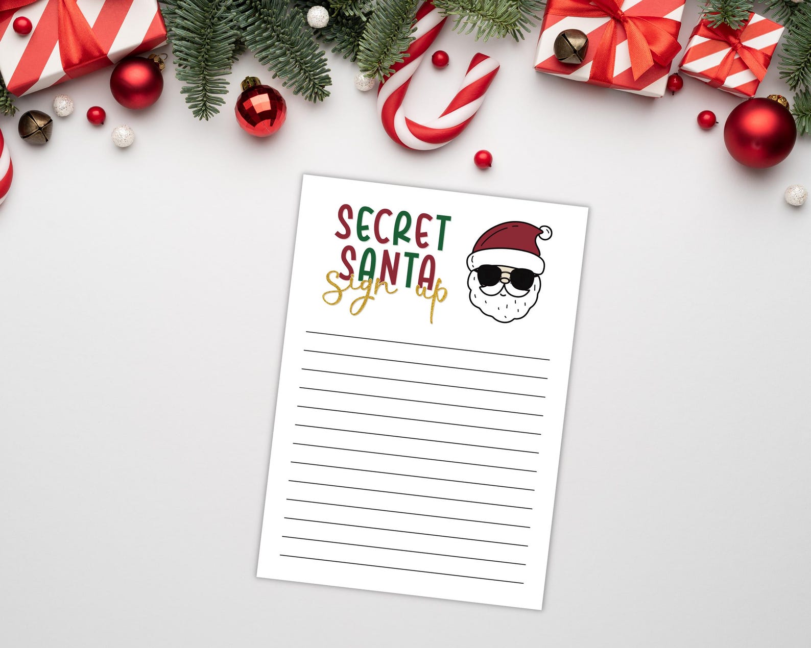 Printable Secret Santa Set - Secret Santa Form and Gift Tags - Work ...