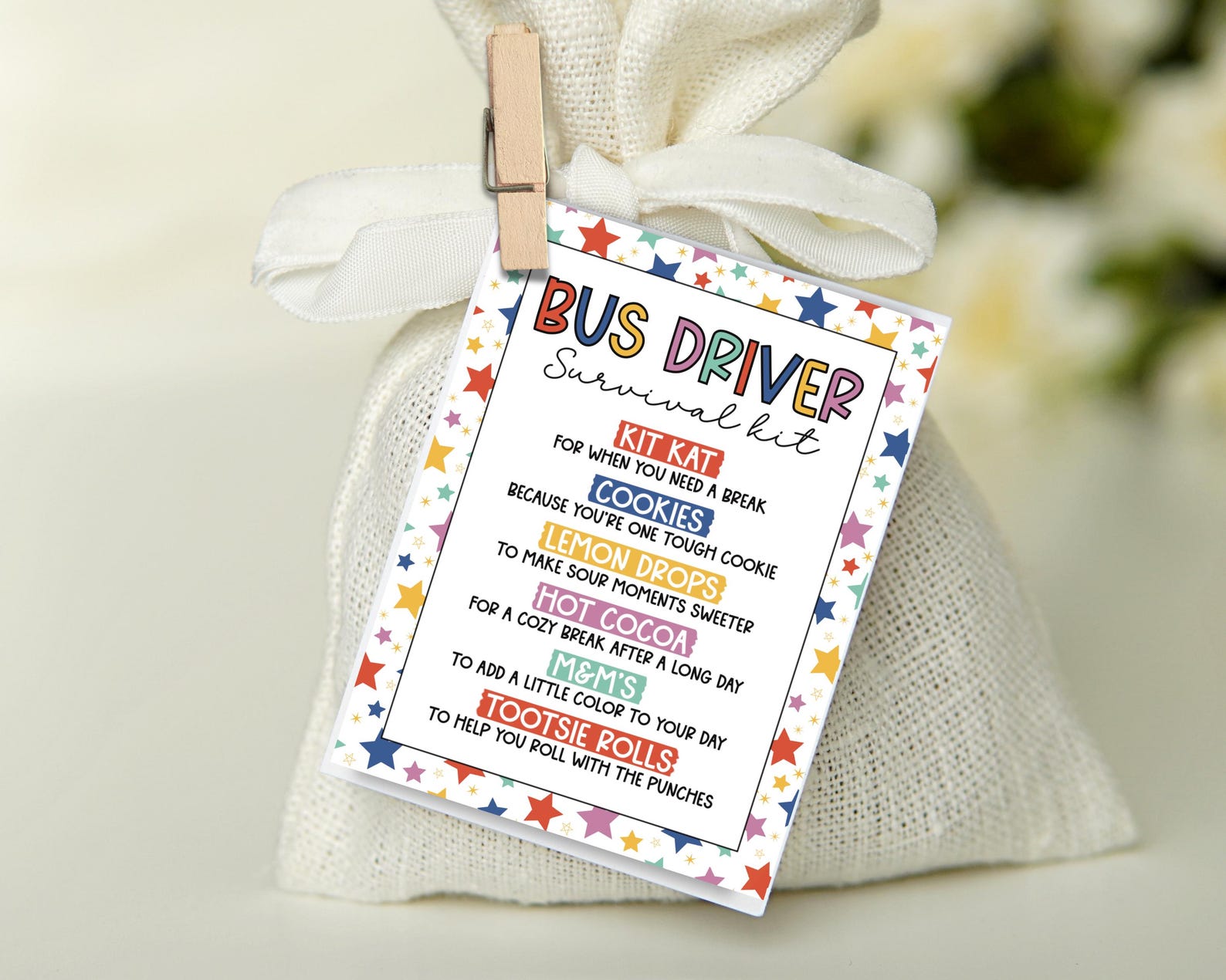 Printable School Bus Driver Survival Kit Gift Tags - Printable Bus ...