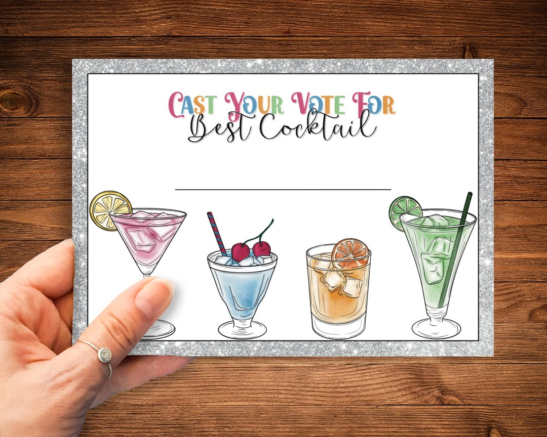 Best Cocktail Contest Voting Cards - Printable Ballot Cards for ...