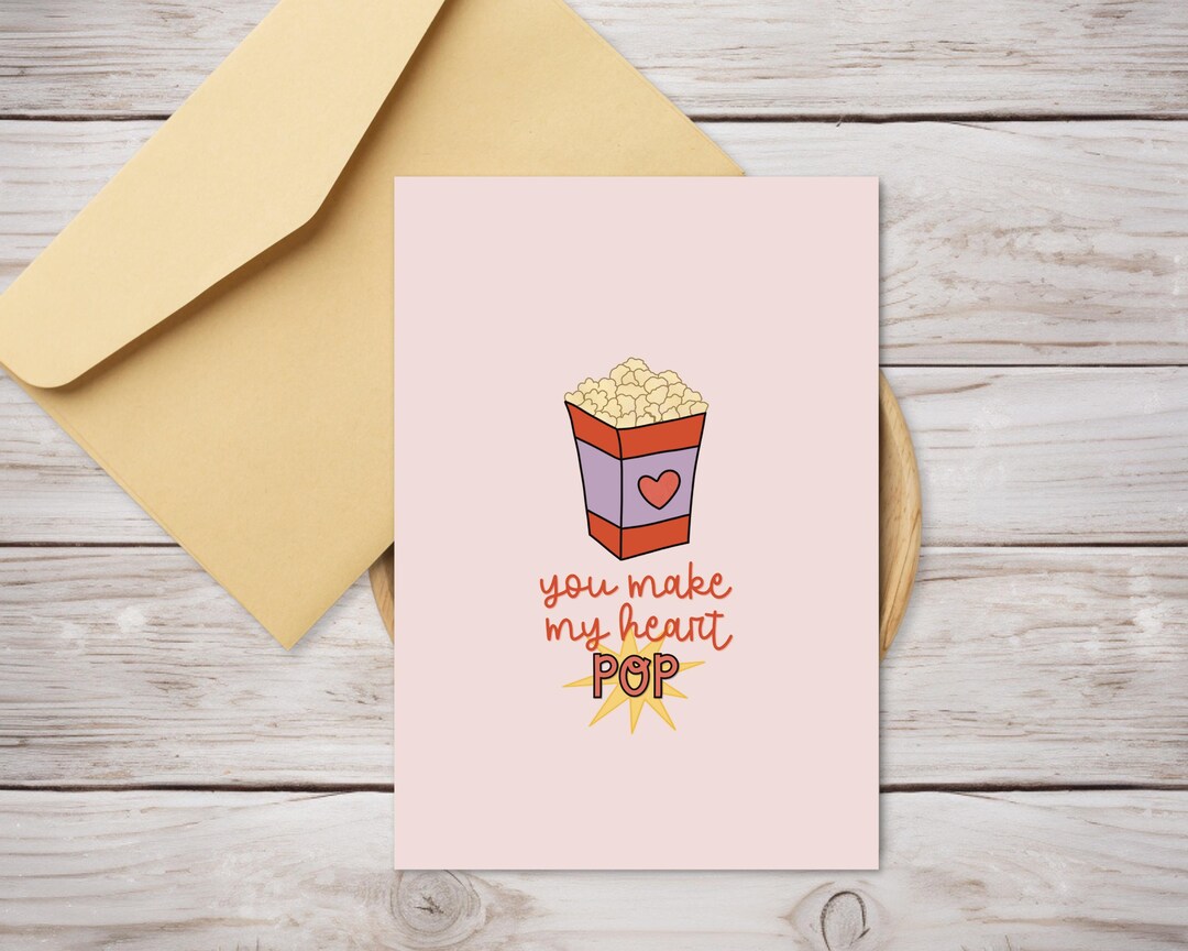 Printable Popcorn Card - Popcorn Birthday Printable - Cute Appreciation ...