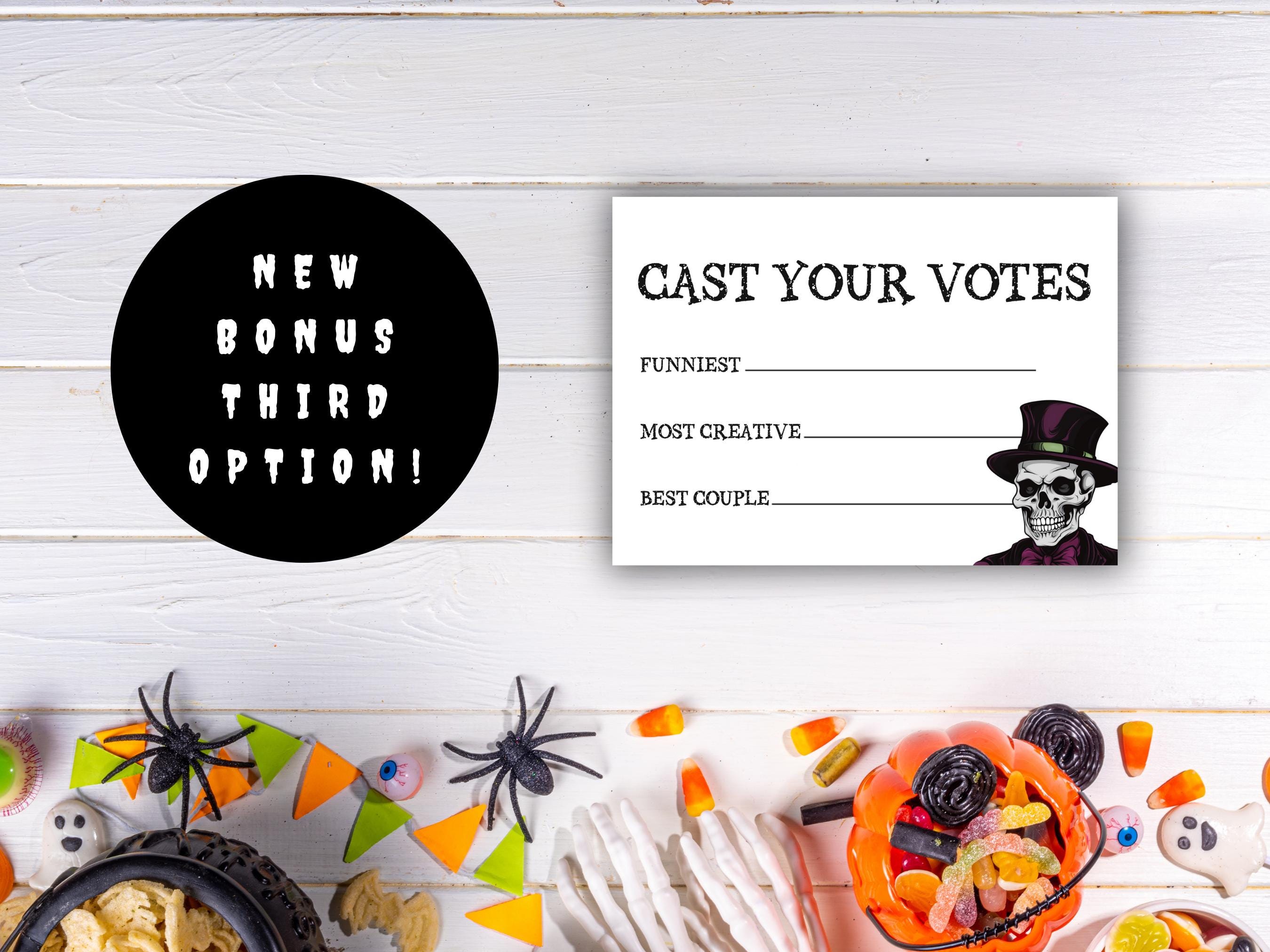 Printable Halloween Costume Contest Voting Cards and Table Sign ...