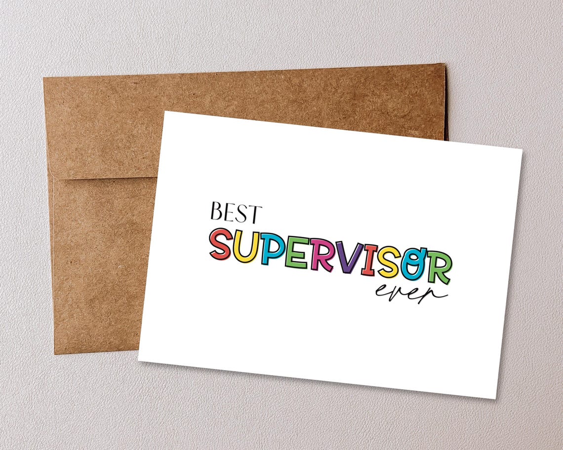Printable Best Supervisor Ever Card - Supervisor Appreciation Thank You ...