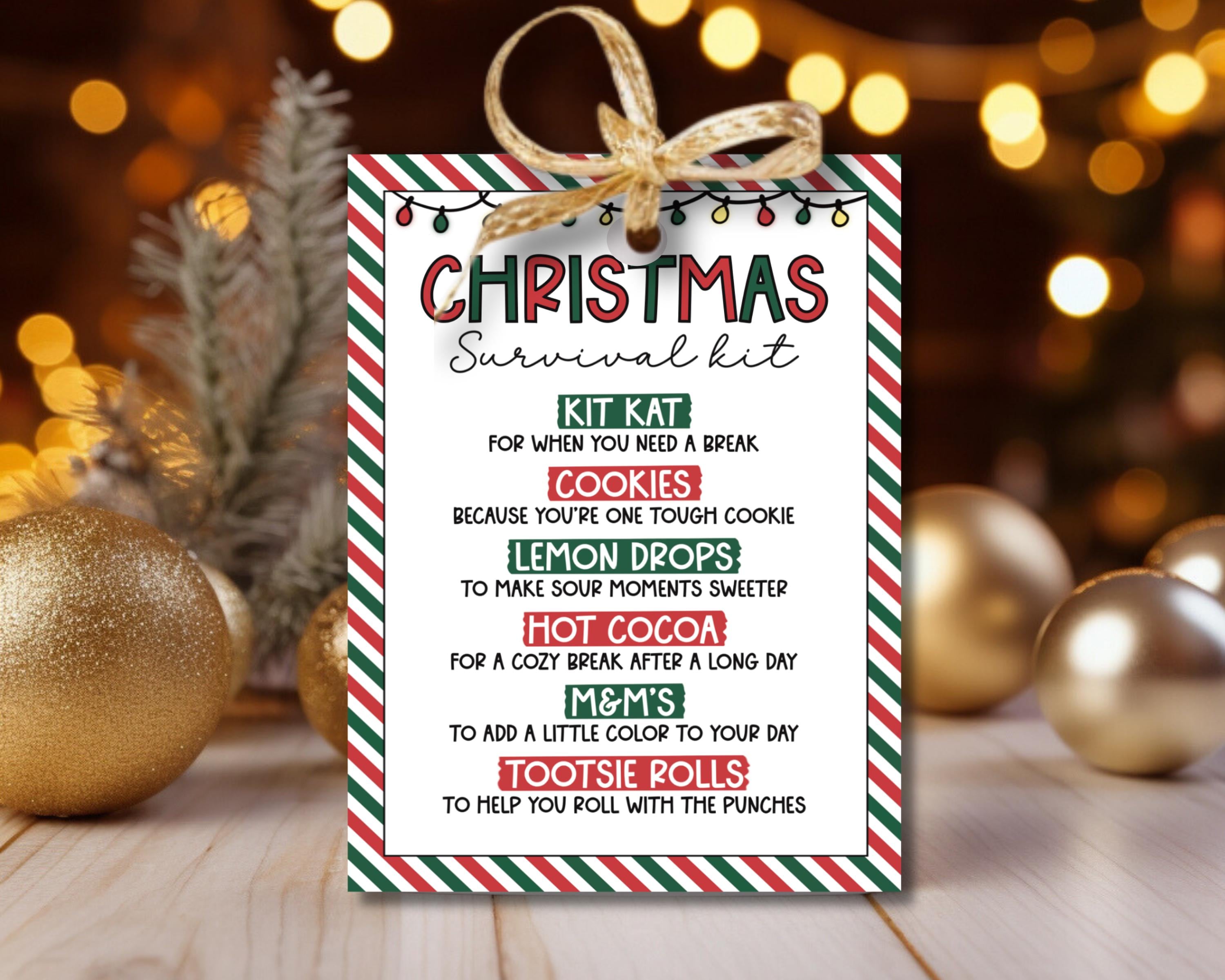 Printable Christmas Survival Kit Tag – Staff Appreciation (PDF) - Etsy