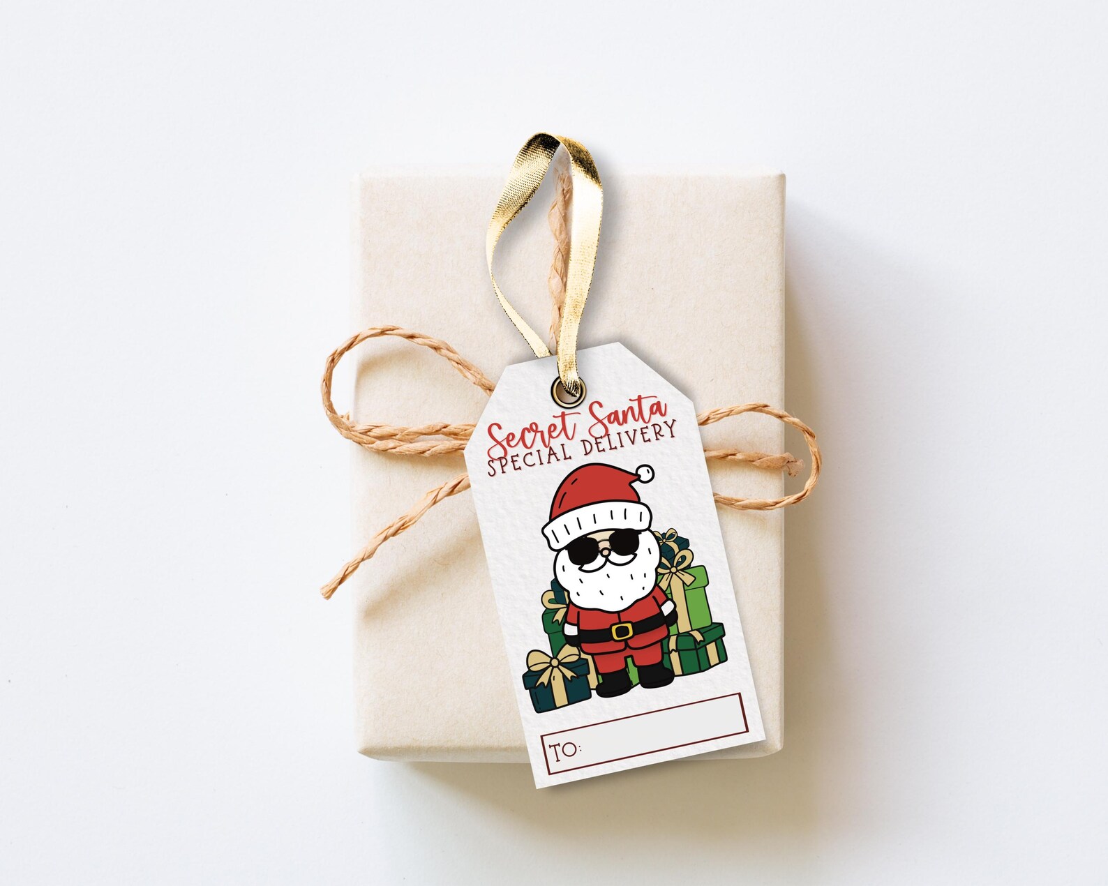 Printable Secret Santa Gift Tags: Holiday Office Labels (PDF) - Etsy