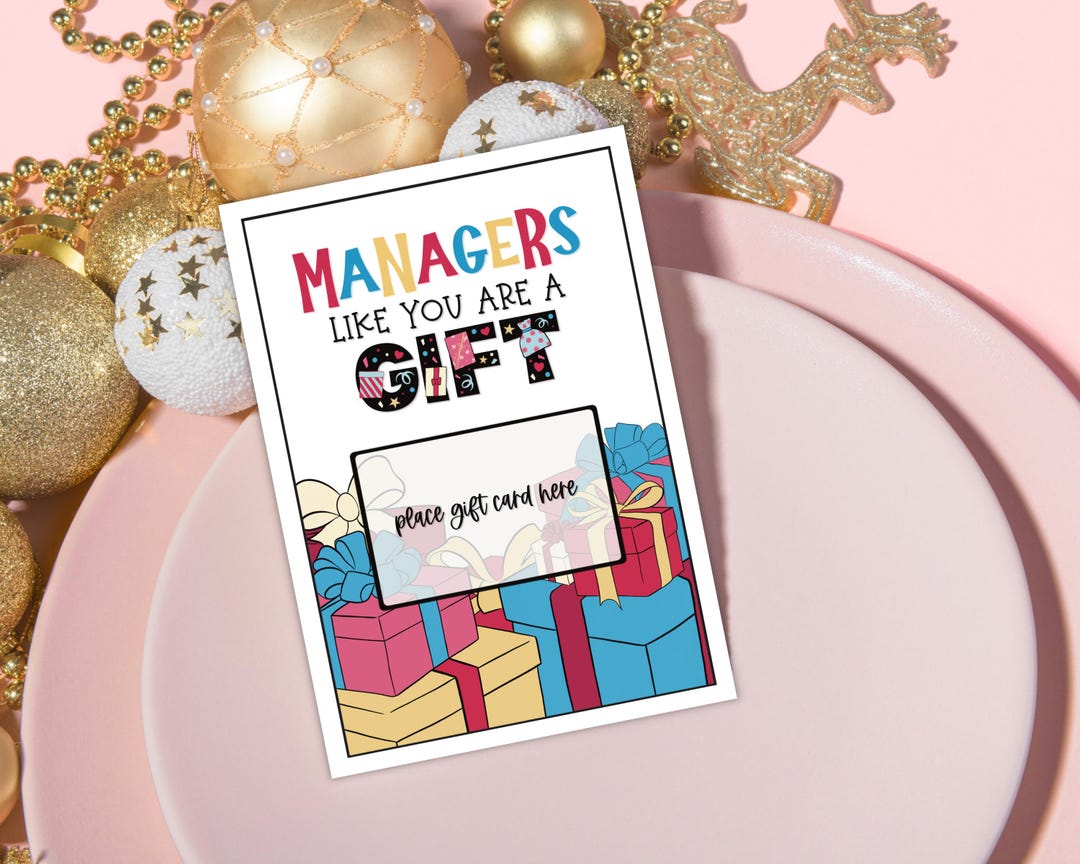 Printable Gift Card Holder for Managers - Christmas Gift Card Holder ...
